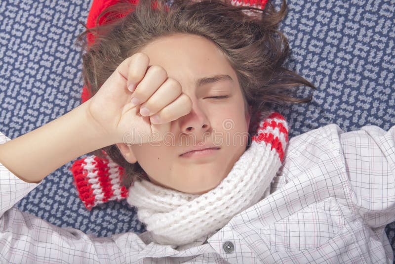 I want to sleep! stock image. Image of oneperson, handsometeenager ...