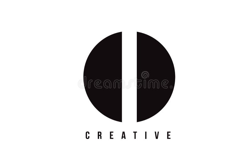 I White Letter Logo Design with Circle Background. Stock Vector ...