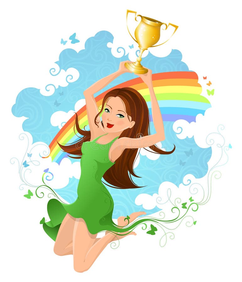 Girl Win Trophy Stock Illustrations – 497 Girl Win Trophy Stock ...