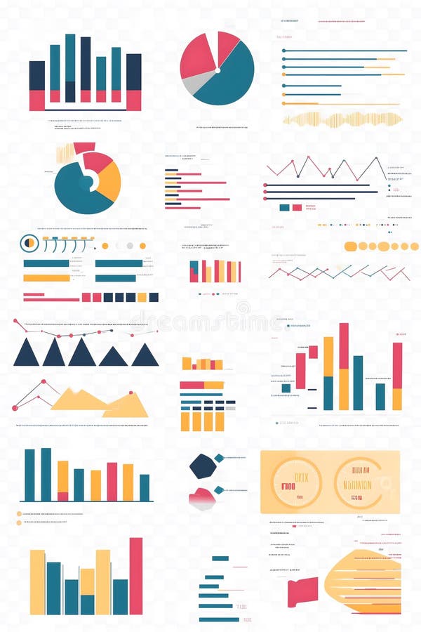 Ia Generated. Illustration of Multiple Graphics of Different Types and ...