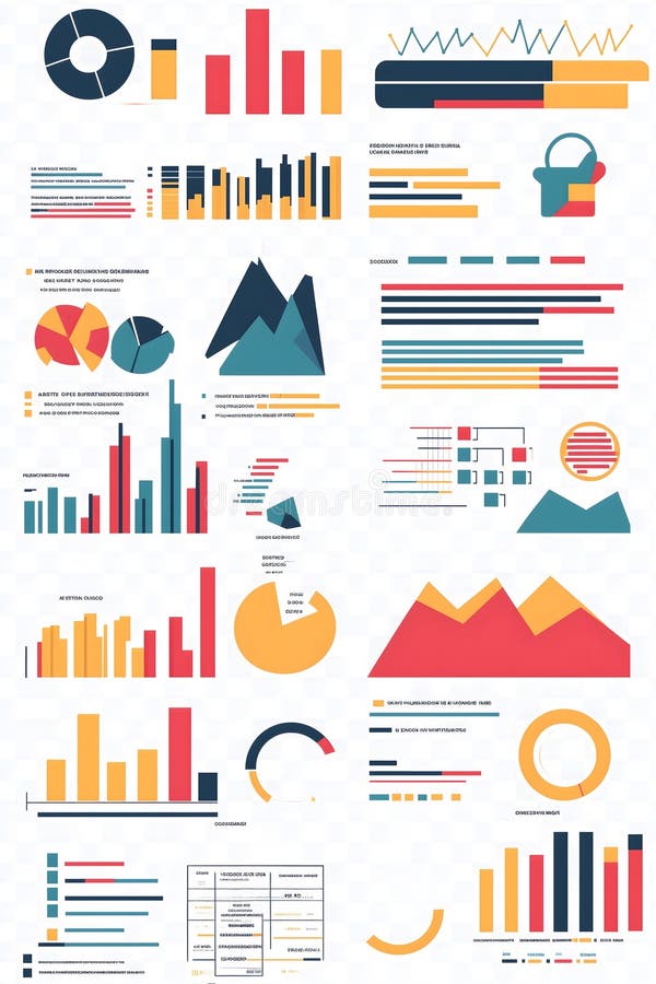 Ia Generated. Illustration of Multiple Graphics of Different Types and ...