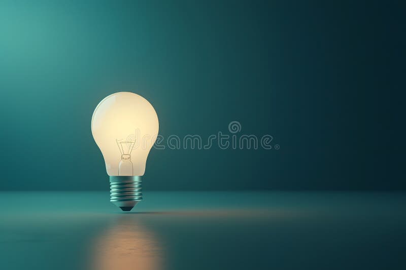 Ia Generated. Light Bulbs, Minimal Idea Concept Stock Illustration ...