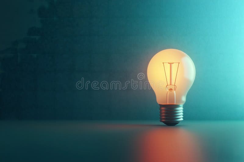 Ia Generated. Light Bulbs, Minimal Idea Concept Stock Illustration ...