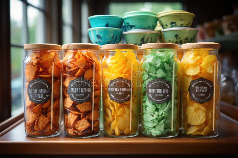 Ia Generative Delicious Selection of Fast Food Chips in Waterc Stock ...