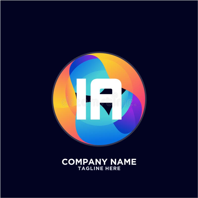 IA Initial Logo with Colorful Circle Template Vector Stock Vector ...