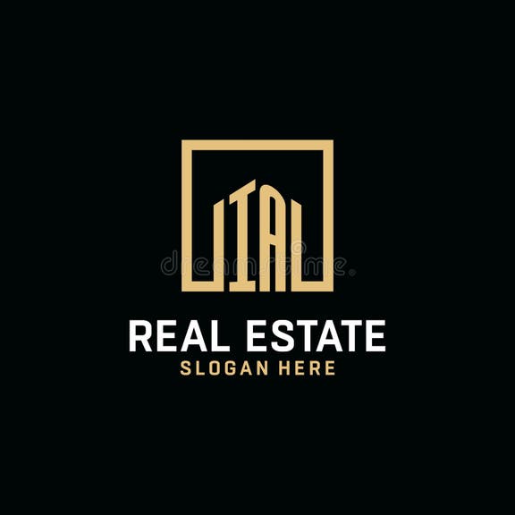 IA Initial Monogram Logo Design with Square Shape Design Ideas Stock ...