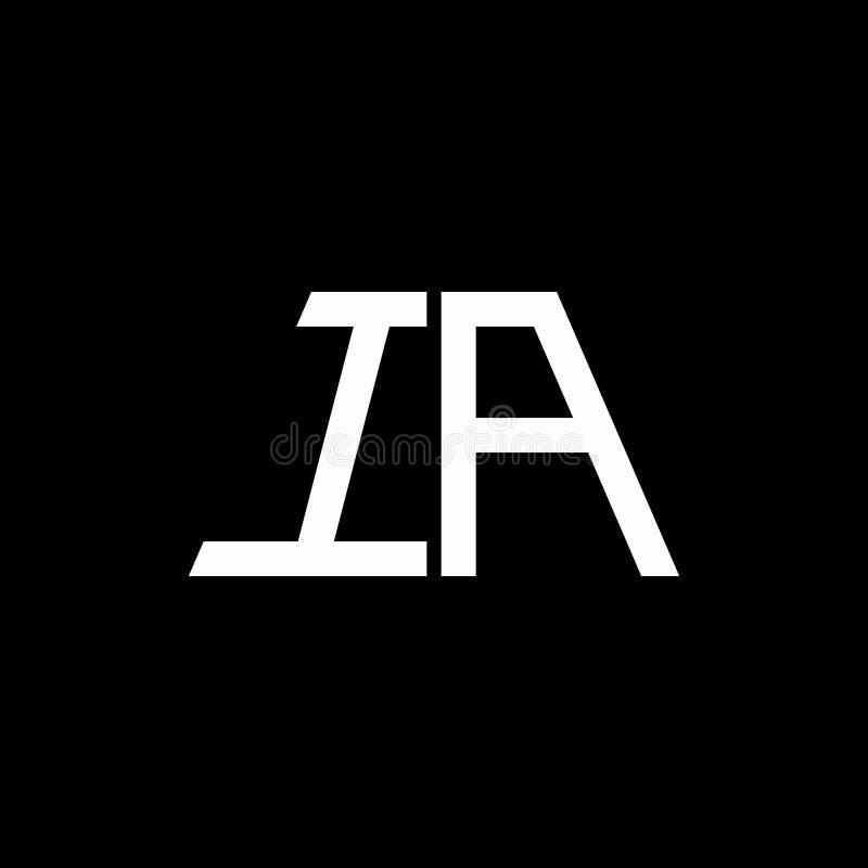 IA Logo Abstract Monogram Isolated on Black Background Stock ...