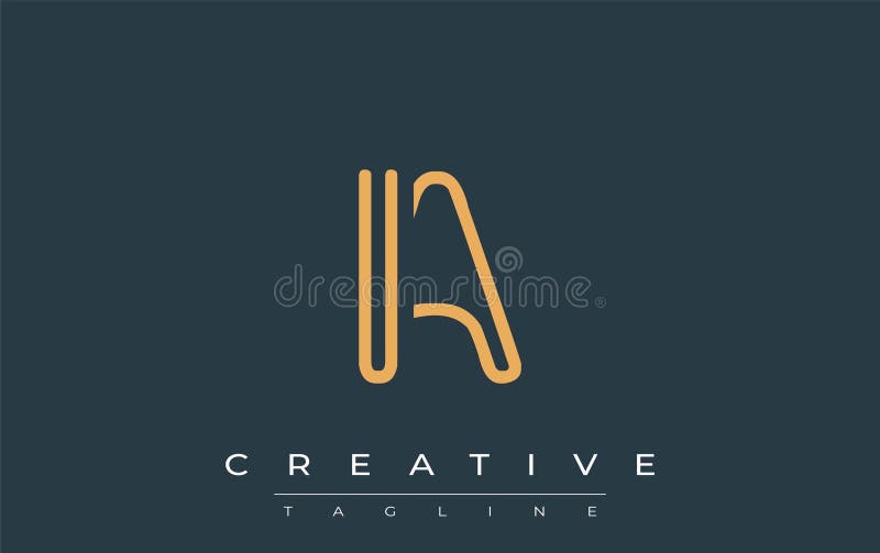 IA Minimalistic Line Art Logo Design with Abstract Lettering Stock ...