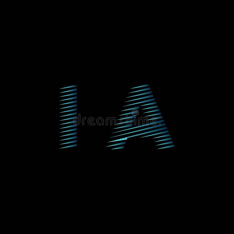 IA Monogram Lines Style Blue Light Vector Stock Vector - Illustration ...
