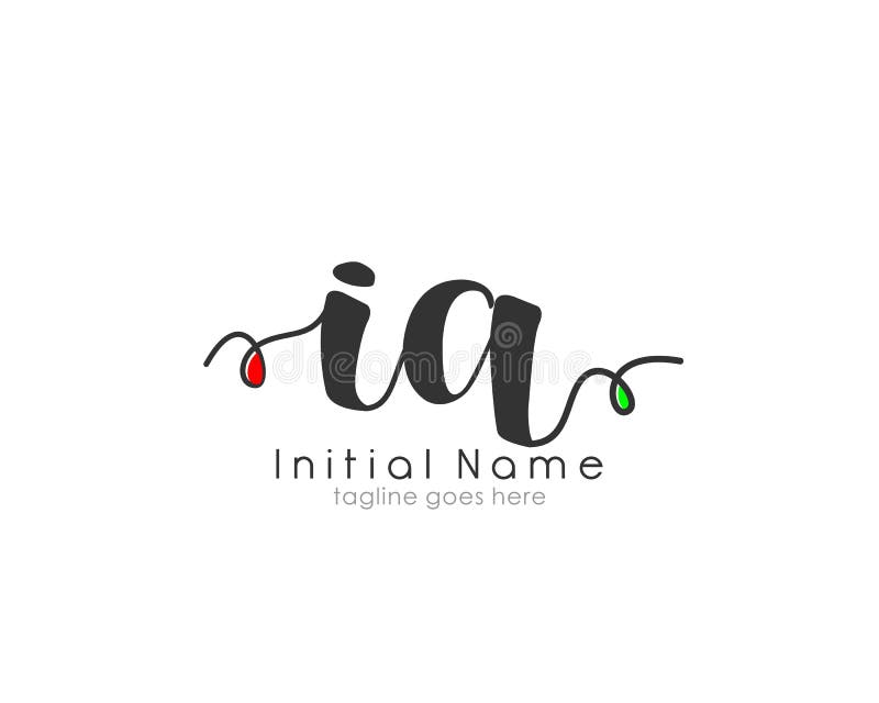 IA Initial Handwriting Logo Template Vector. Stock Vector ...
