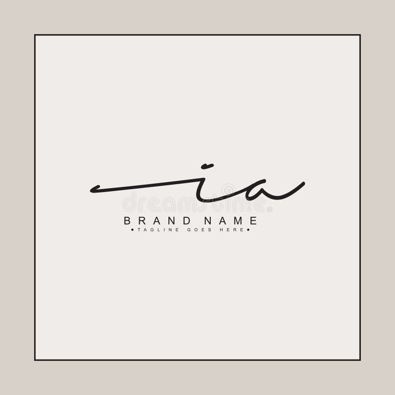 IA Simple Signature Logo - Handwritten Vector Template for I and a Logo ...