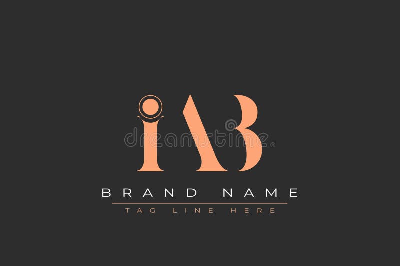 IAB Abstract Letter Logo Design Stock Vector - Illustration of line ...