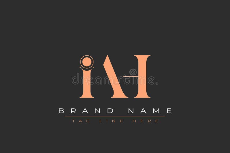 IAH Abstract Letter Logo Design Stock Vector - Illustration of gold ...