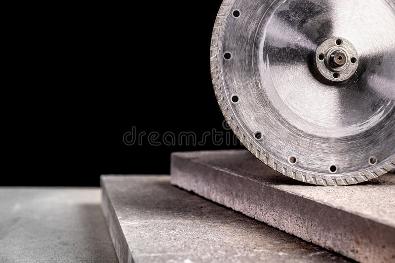 Iamond Saw Blade Cutting Concrete Tile Stock Image - Image of sharp ...