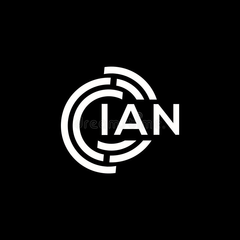 IAN Letter Logo Design on Black Background. IAN Creative Initials ...