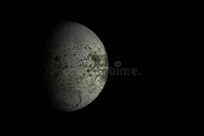 Iapetus, the Moon of Saturn - Solar System Stock Illustration ...