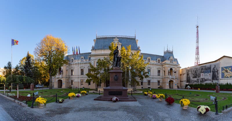 Iasi City Hall and Statue of Ferdinand I the Complete Editorial Image ...