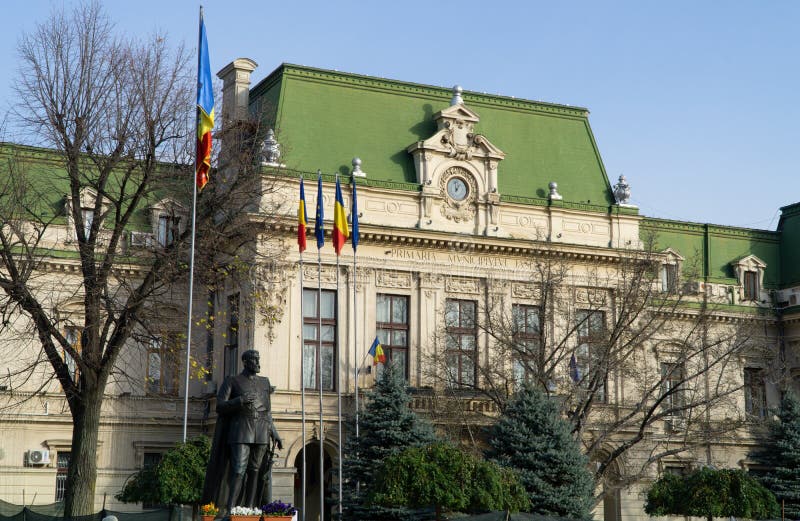 Iasi Town Hall building stock photo. Image of front - 194685410