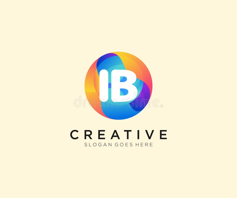 IB Initial Logo with Colorful Circle Template Vector Stock Vector ...