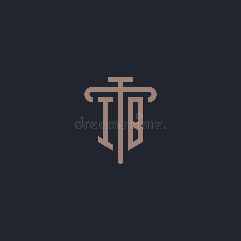 IB Initial Logo Monogram with Pillar Icon Design Stock Vector ...