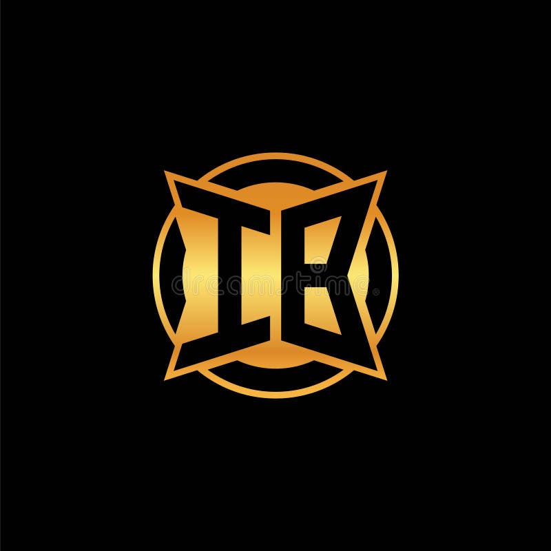 IB Logo Letter Geometric Golden Style Stock Vector - Illustration of ...