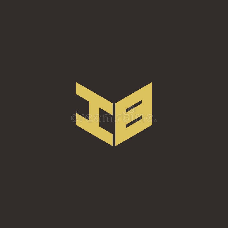 IB Logo Letter Initial Logo Designs Template with Gold and Black ...