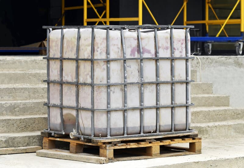 IBC container for liquid stock image. Image of system - 318806467