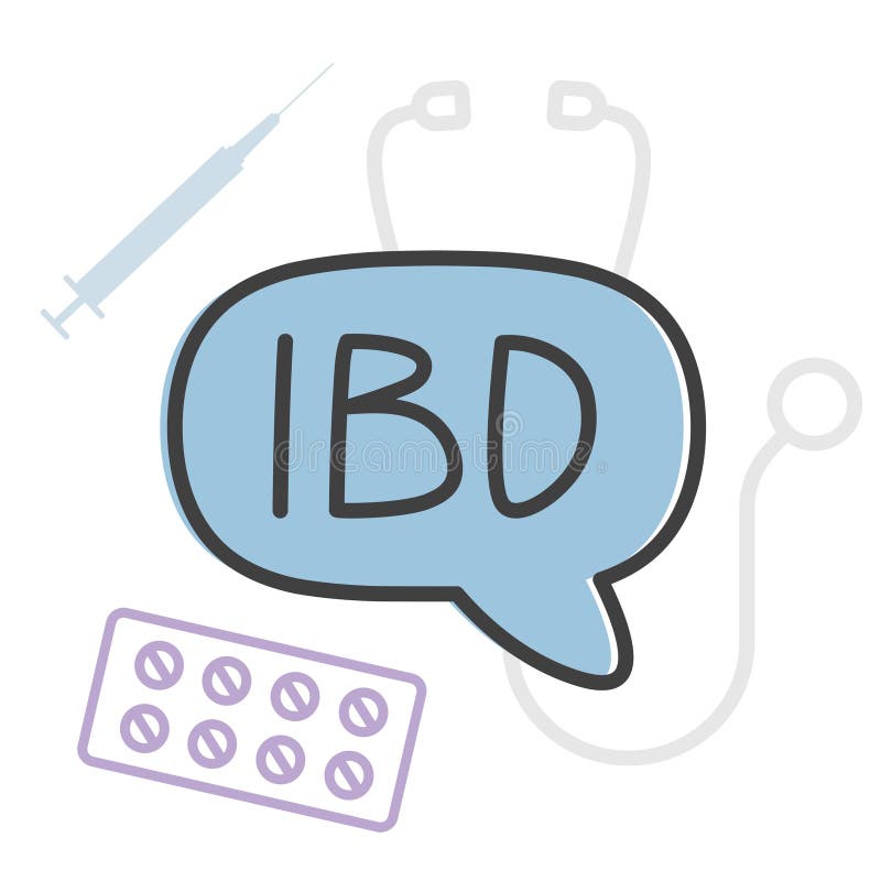 IBD Inflammatory Bowel Disease Text and Stethoscope Icon Stock Vector ...