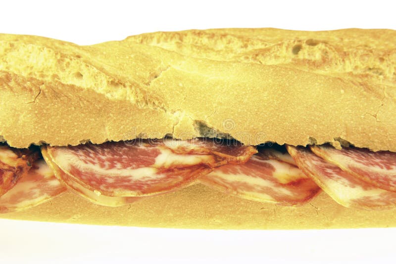 Iberian lomo sandwich stock image. Image of dinner, bread - 7513719