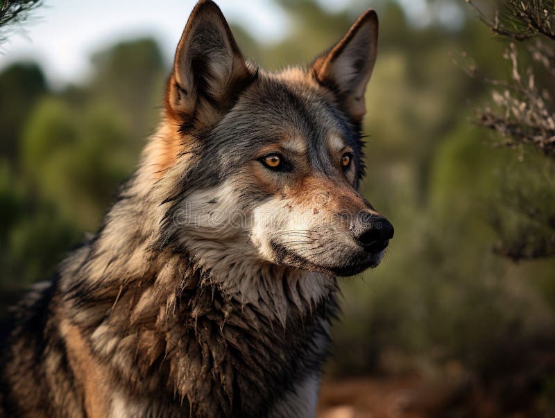 Iberian wolf stock illustration. Illustration of dark - 293698694