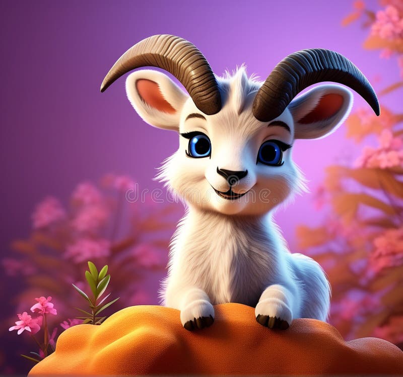 Ibex Elegance: Highly Detailed 3D Rendering Stock Illustration ...