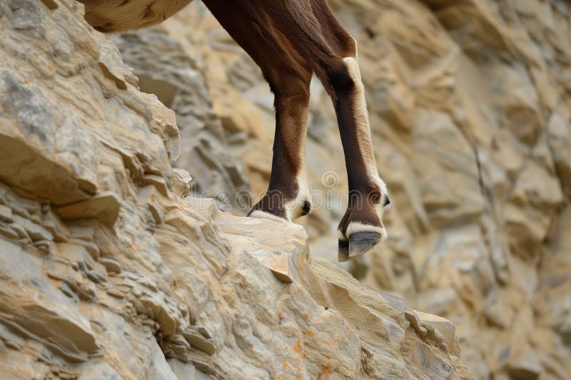 Ibex Hoof Closeup on the Rugged Cliff Surface Stock Image - Image of ...