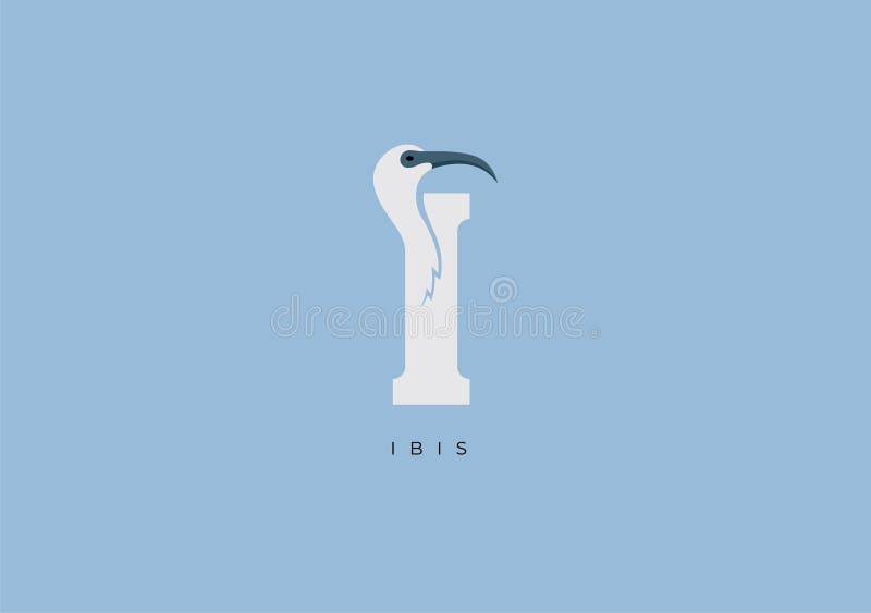 IBIS I MONOGRAM, VECTOR LOGO, BLUE BACKGROUND Stock Vector ...