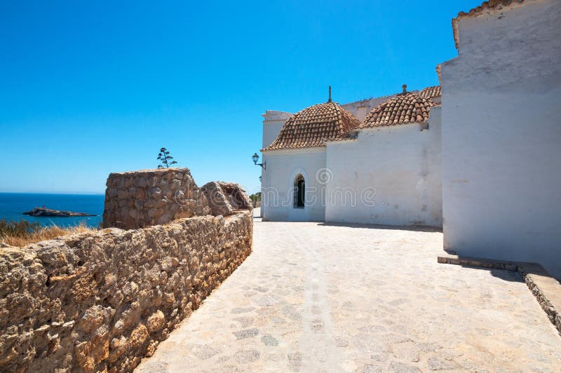 Ibiza Architecture and Mediterranean Sea Stock Photo - Image of ...