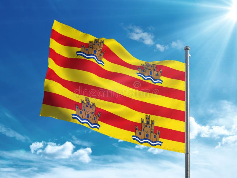 Waving the Blue Flag on a White Background Stock Vector - Illustration ...