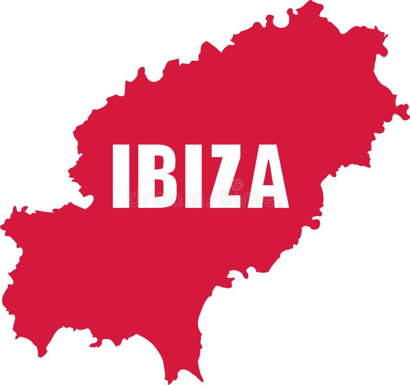Ibiza map with name stock vector. Illustration of icon - 107173641