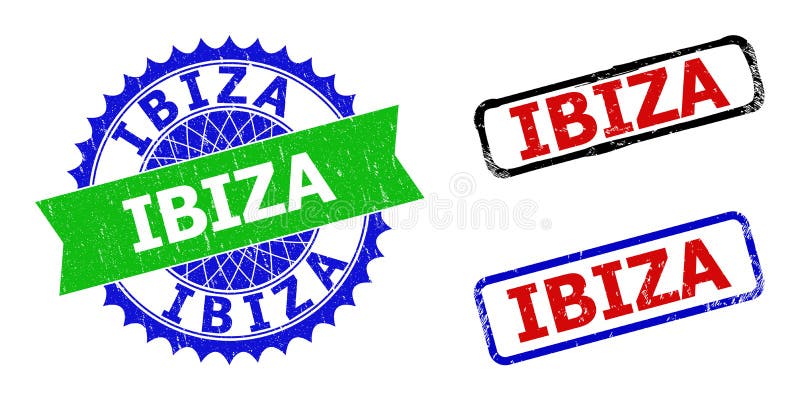 Ibiza Rosette And Rectangle Bicolor Stamp Seals With Corroded Surfaces
