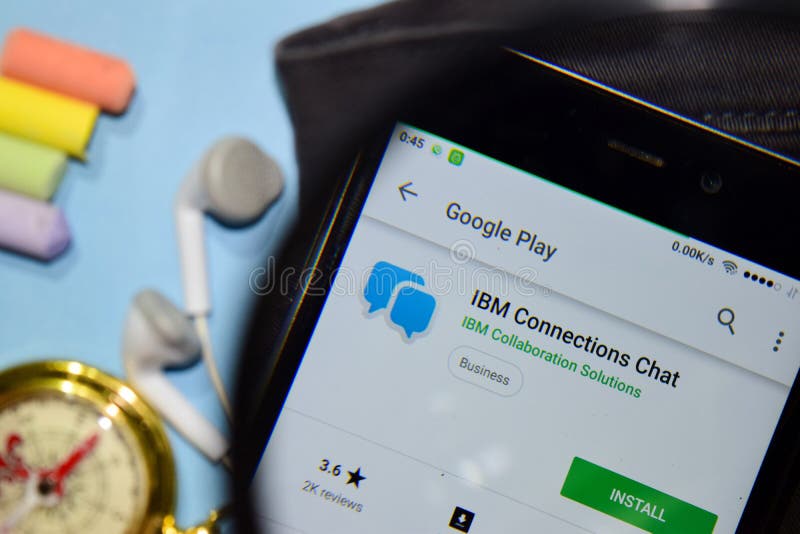 IBM Connections Chat Dev App with Magnifying on Smartphone Screen ...