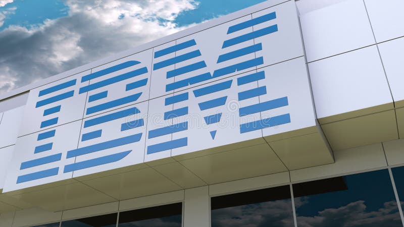 IBM Logo on the Modern Building Facade. Editorial 3D Rendering Stock ...