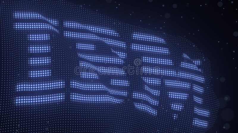 IBM Logo on a Waving Digital Flag, Editorial 3d Rendering Editorial ...