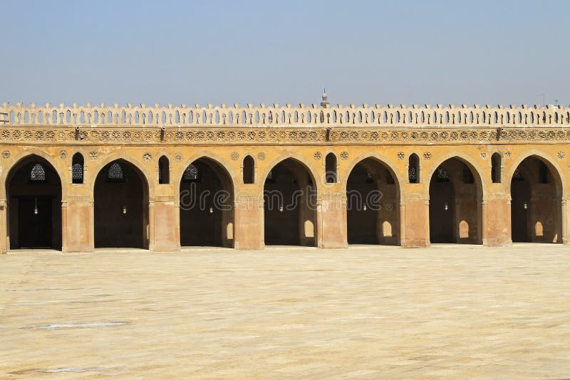 Ancient Masjid Al Amawi Mosque Stock Image - Image of covered, arched ...