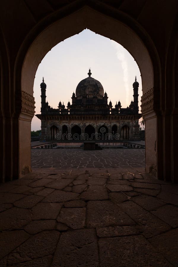 Ibrahim Roza Rauza Mausoleam Framed Arch Islamic Stock Image - Image of ...