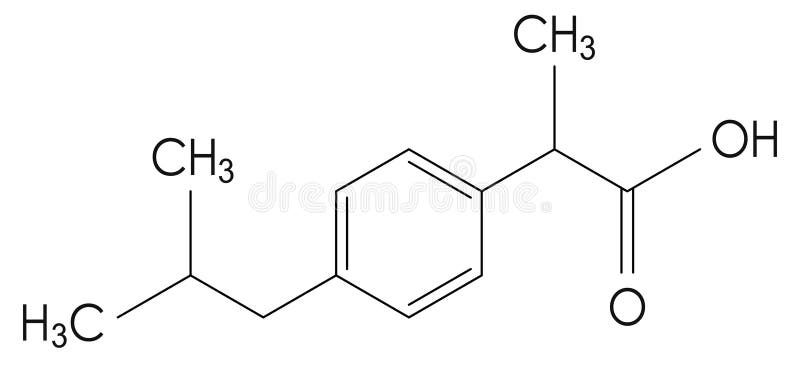 Ibuprofen Molecule Structure, Vector Chemical Formula Stock Vector ...