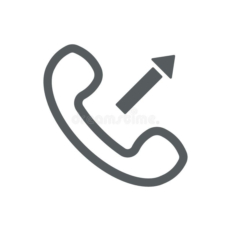 Icône D'appel Sortant Avec Le Combiné Et La Flèche D'ensemble ...