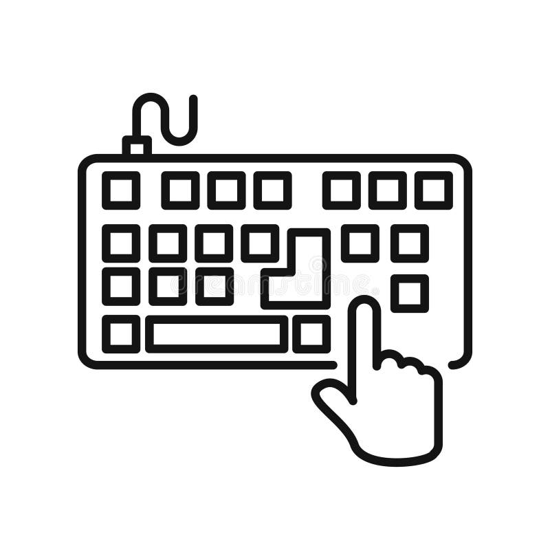 Icône D'interface Clavier En Noir Et Blanc Illustration de Vecteur ...