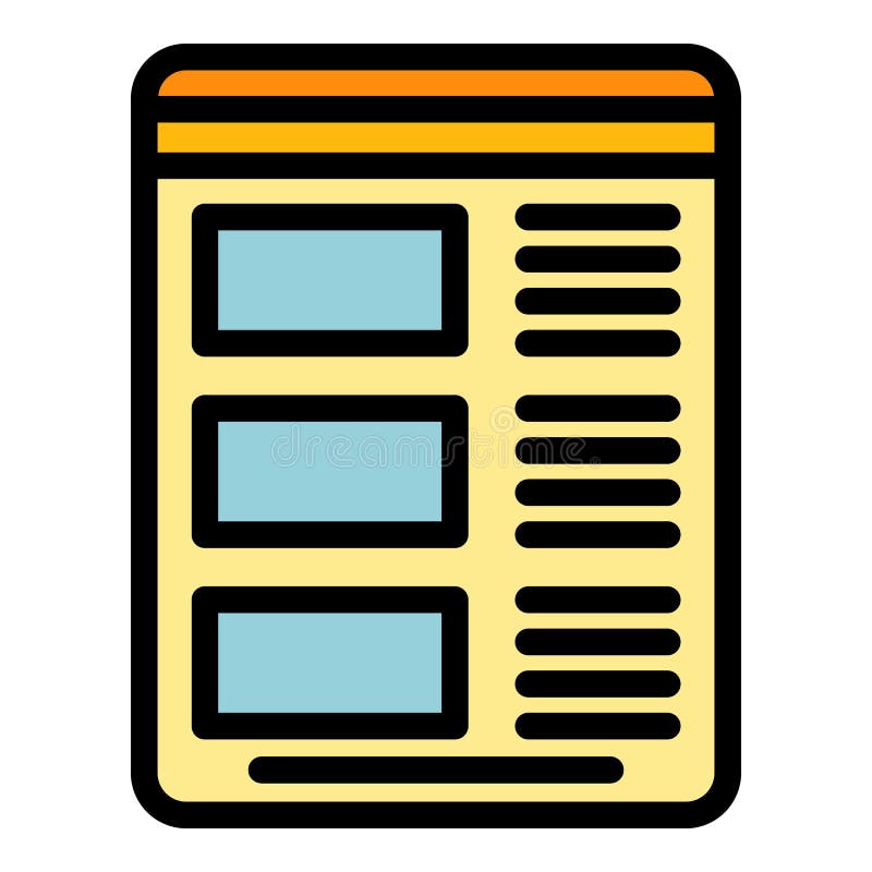 Icône D'interface De Page En Ligne Couleur Plan Illustration Stock ...