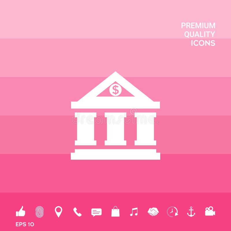 Icône De Banque Avec Le Symbole Du Dollar Illustration de Vecteur ...