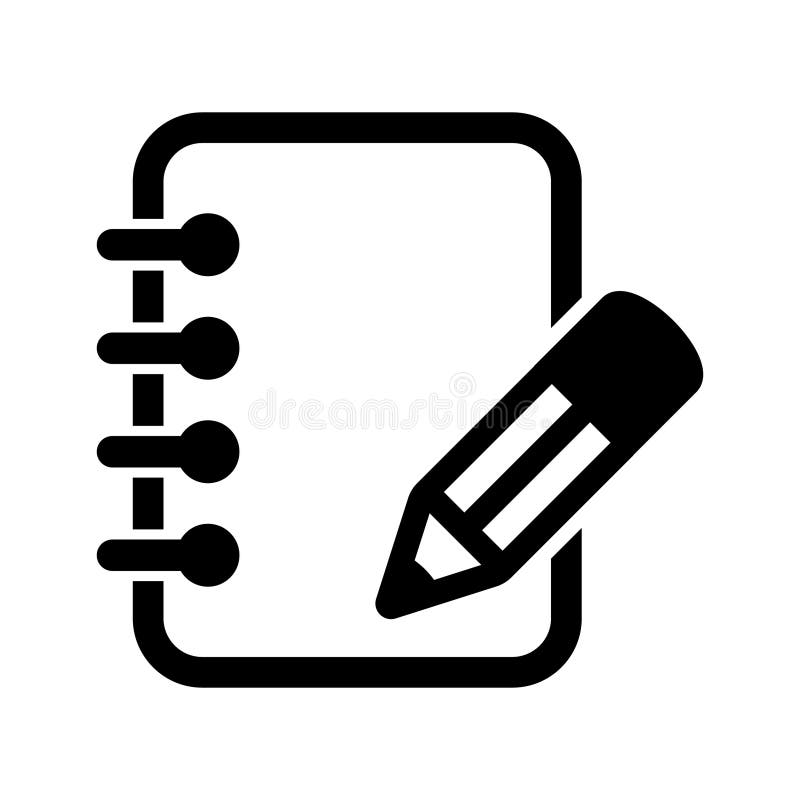 Icône De Bloc-notes Et De Crayon. Icône De Notes. Panneau. Illustration ...
