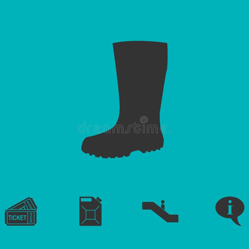 Ic?ne De Bottes En Caoutchouc Plate Illustration de Vecteur ...