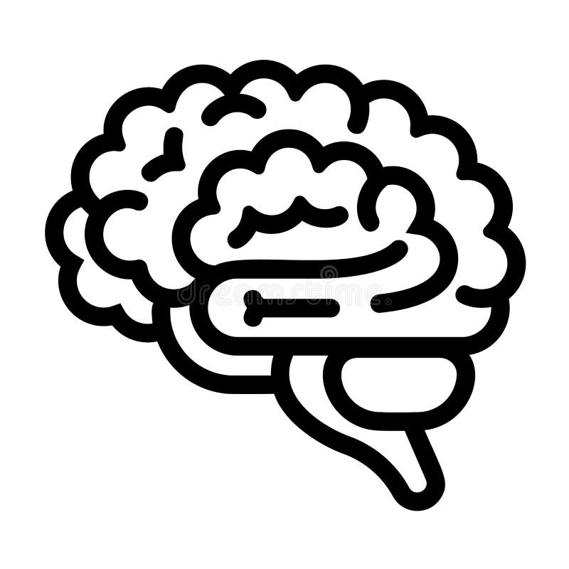 Brain Icon Dirigez La Ligne Noire Symbole De Cerveau D'isolement Sur Le ...